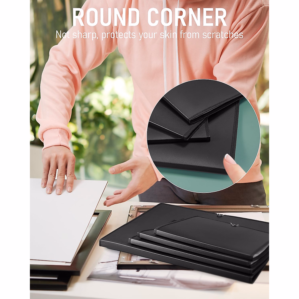 Nicpro 11x14" Art Portfolio Folder, 30 Pockets Display 60 Pages Art Painting Portfolio Binder with Clear Plastic Sleeves, Presentation Storage Book for Kids & Artists Artwork Drawing - (Black)