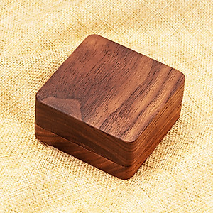 COSISO Small Vintage Rustic Black Walnut Wooden Cufflinks Gifts Box for Men,Cuff Links Display Storage Case
