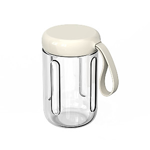 OTE Blender Portable Replacement Glass Jar 14oz Personal Juicer juice Cup 400ml Mini High Boron Glass Sport Bottle Container To Go - Compatible Mini Shakes & Smoothies Cream Blend Mixer -Beige