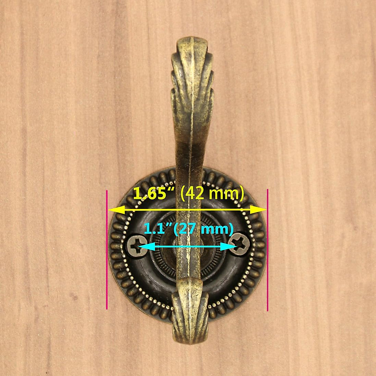 LXZ 4 PCs Antique Brass Wall Mounted Hooks - Wall Hooks - Hat Hangers Robe Hooks, Height 2.9-in (7.3 cm)