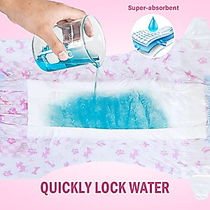 Dono Disposable Pet Diapers for Female Dogs Super Absorbent Soft Heating and Pee Puppy Diapers Female Liners, Including 20pcs XXS Diapers for Dogs and Cats