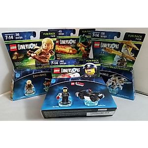 Lego Dimensions Fun Pack Bundle 4 packs: Legolas, Ninjago Sensei Wu, Chima Cragger, Bad Cop