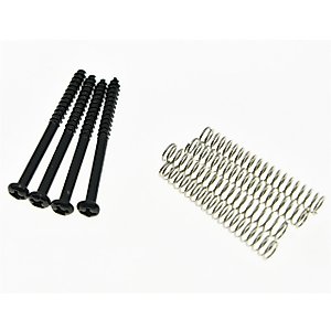 4x Black Bass Pickup Mounting Screws Springs for Jazz J Bass or P Bass or P90 Pickups