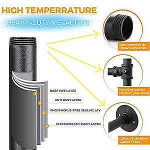 Industrial Pipe Clothing Rack Wall Garment Rack with Pipe Clothes Rails, Multi-Purpose Heavy Duty Clothes Hanging Rods Space-Saving Clothes Bar Organizer Closet (wall clothing rack-2 hanging rods)