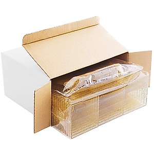 WDF 8oz Gold Glitter Medium Large Plastic Dessert Cups With Spoons-51 Disposable Square Plastic Cups & 51 Gold Glitter Tasting Spoons