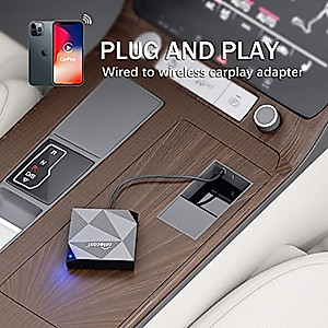 OTTOCAST Wireless CarPlay Adapter for iPhone - 2023 Upgrade Wired to Wireless Apple Carplay Dongle - 5GHz WiFi, Low Latency, Plug & Play, Online Update