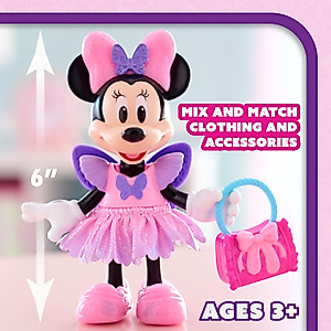 Just Play Disney Junior Minnie Mouse Fabulous Fashion Ballerina Doll, 13-piece Doll and Accessories, Officially Licensed Kids Toys for Ages 3 Up