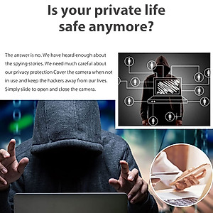 Webcam Cover,Upgraded Camera Cover Compatible for Tesla Model 3 / Y, Laptop, Desktop, PC, MacBook Pro, i Mac, Mac Mini, Computer,Protect Your Privacy and Security,Strong Adhesive (Black+White)