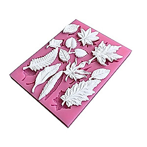 Cestony Leaf Shape Silicone Molds for DIY Cake Fondant Biscuit Cookies Soap Sugar Pudding Chocolate Hard Candies Dessert Candle Decor