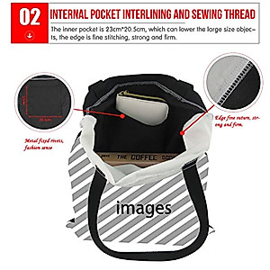 HUGS IDEA Piano Keyboard Shoulder Bag Travel Cotton Tote Bag Fashion College Handbag for Teen Girl