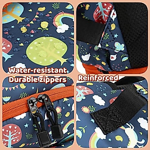 Leaper Water-resistant Cute Mermaid Laptop Backpack Double Deck Lunch Bag Satchel Purple