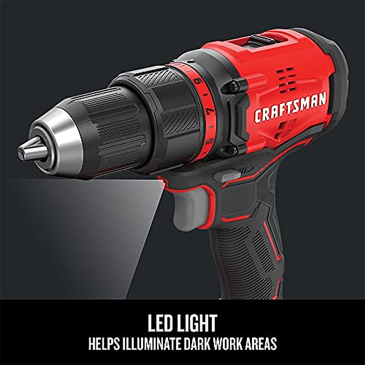 CRAFTSMAN V20* Cordless Drill/Driver Kit, Brushless (CMCD710C1) , Red , 1/2-in.
