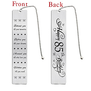 Jzxwan Happy 85th Birthday Gifts for Women Men, 85 Year Old Birthday Bookmark Gift for Her Him, 85 Birthday Presents Decorations