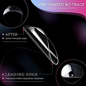 Short Almond Nails - krofaue 240Pcs Almond Clear Nail Tips, 12 Sizes Artificial Acrylic False Nails, Full Cover Press on Nails for Home DIY & Nail Tips Art