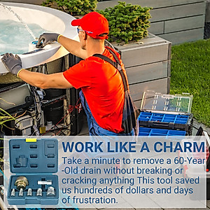 MABLEVI 1.5" Tub Drain Extractor, 6PCS Pipe Nipple Extractors Set to Remove The Old, Broken, Stubborn, Rusted Drain Tub Bathtub Stopper, Plumbing Tools with Solid Storage Case