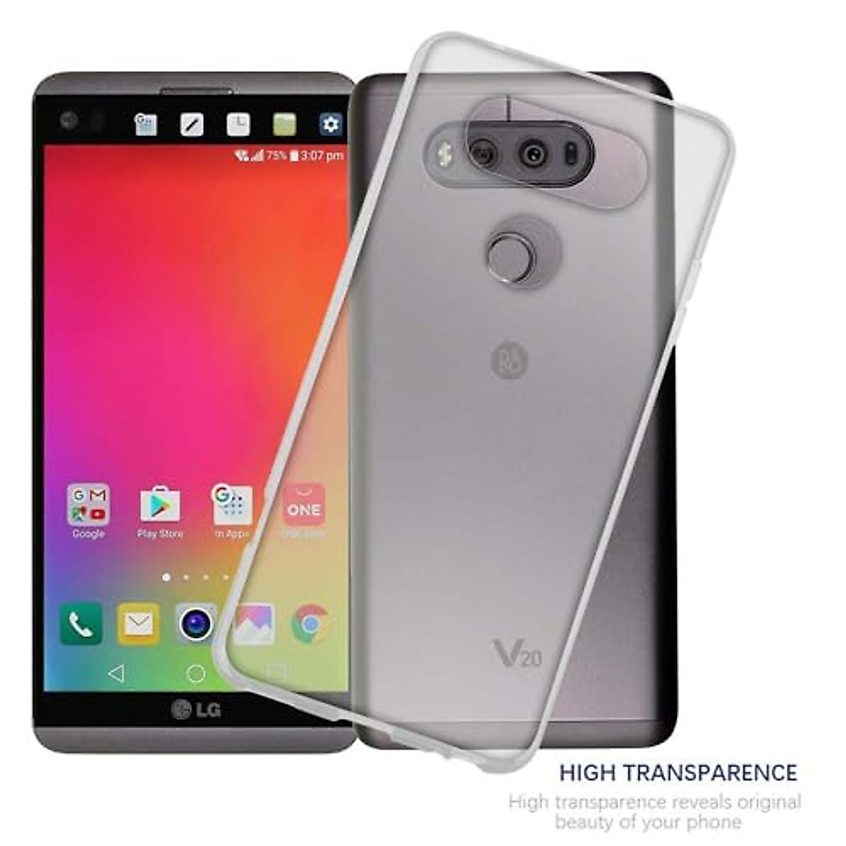 Cadorabo Case Compatible with LG V20 in Fully Transparent - Shockproof and Scratch Resistant TPU Silicone Cover - Ultra Slim Protective Gel Shell Bumper Back Skin