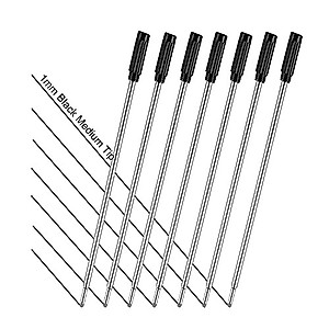 Jovitec 24 Pieces Replaceable Ballpoint Pen Refills Metal Pen Ink Refills Smooth Writing 4.5 Inch (11.6 cm) and 1 mm Medium Tip (Black)