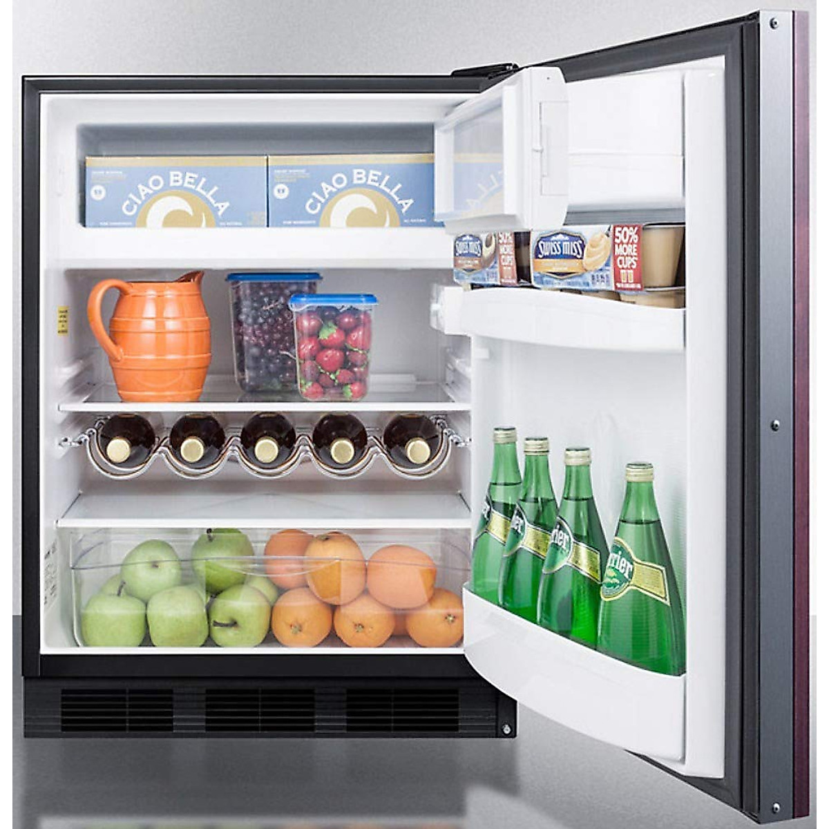 Summit Appliance CT663BKBIIF Built-in Undercounter Refrigerator-Freezer for Residential Use, Cycle Defrost with Deluxe Interior, Panel-ready Door and Black Cabinet