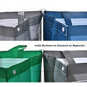NYS CLOUD Reusable Recycling Bin Bags, 3-Pack Indoor and Outdoor Separate Waste Sorting Organizer Compartment Container, Waterproof Recycle Bins for Kitchen Home Office
