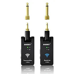 HOEREV 2.4GHz Wireless Transmitter Receiver for Electric Guitar with Rechargeable Lithium Battery