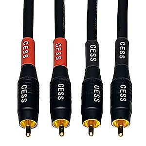 CESS-075-1f Heavy Duty Waterproof Phono RCA Male to Male Patch Cable (1 FT)