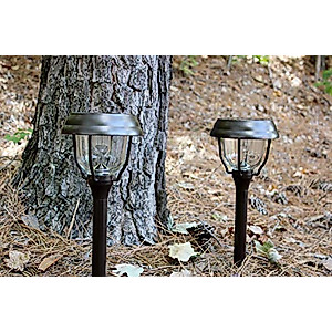 SOLARBASICS SB-145 DC Pathway Solar Landscape Accent Light, Dual Warm/Bright White Bulb, LED, Oil Rubbed Bronze, 4-Pack