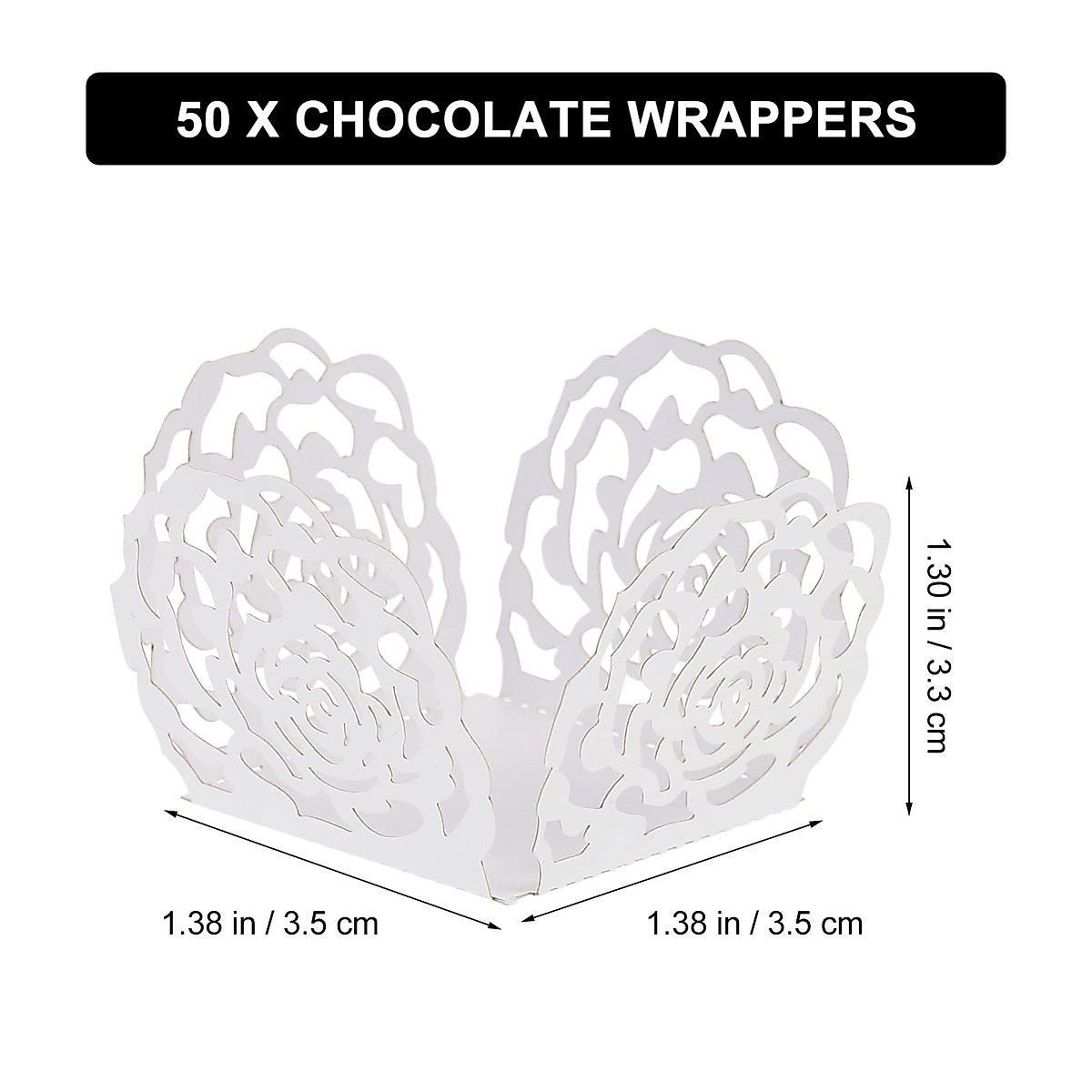 Alipis Chocolate Box Gift Chocolate Box Gift 50pcs Truffle Wrappers Paper Chocolate Paper Candy Cups Small Hollow-out Flower Truffle Wrappers Liners Cups Cupcake Liners