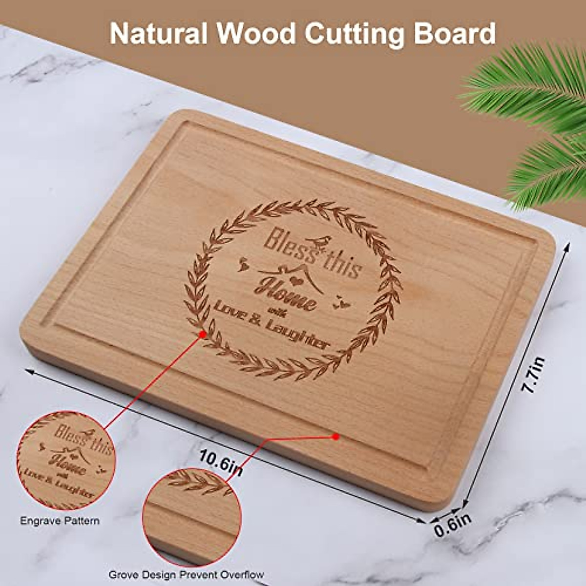 Housewarming Gifts for New Home, Housewarming Gift Basket for Woman Men Couples, First House Housewarming Present Box with Wood Cutting Serving Board for Friends Neighbor, Realtor Gift for Clients