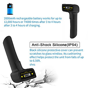 USB Wireless 1D Barcode Scanner,Symcode Handheld Laser Barcode Reader Scanner(2.4GHz Wireless & USB2.0 Wired) with Receiver Storage of up to 10000 Code