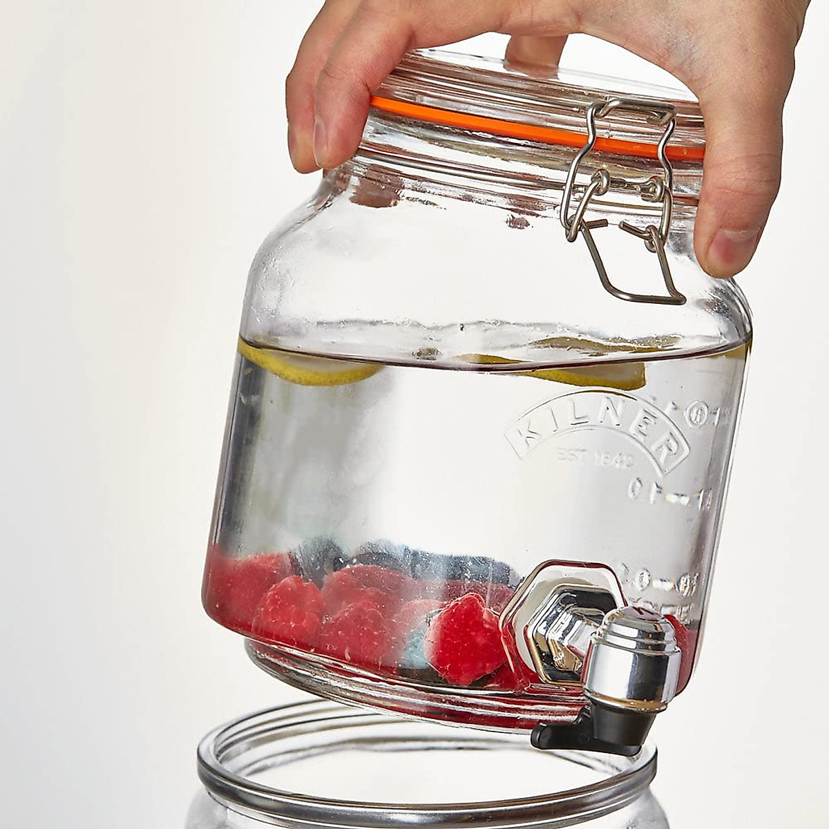 Kilner 25.004 Stackable Jar Set with Taps and Stand, Clear/Transparent, 5.2 Litre