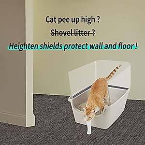 6 Pack Cat Litter Box Pee Shields, High Side Open Top Kitty Litter Pan Shield - Keep Litter in The Pan, (Litter Box Not Included)