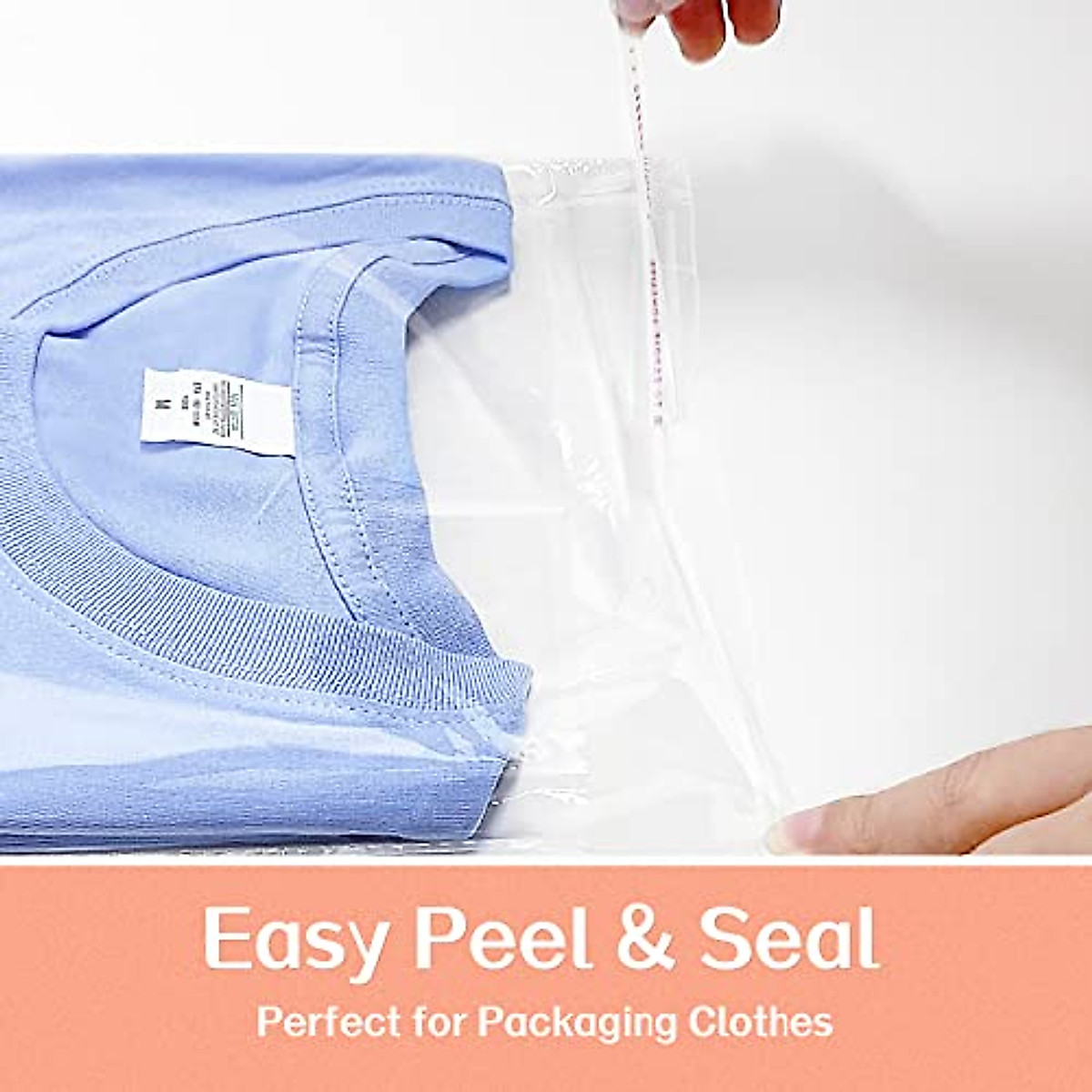 Morepack Large Self Sealing Cellophane Bags Self Adhesive,10x13 Inches Clear Resealable Cellophane Plastic Bags for Packaging Clothes, T-Shirts, Pants,200Pieces