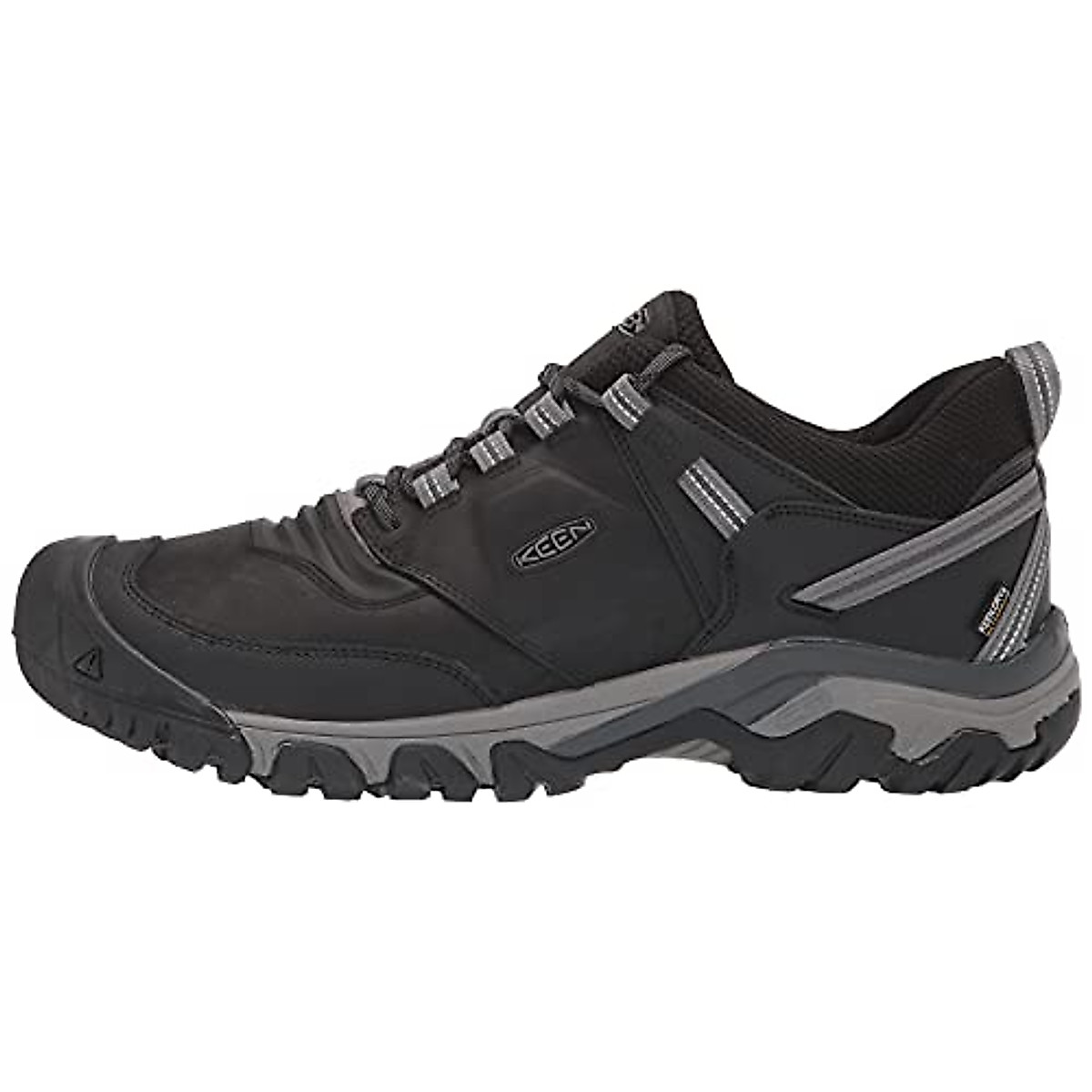KEEN Men's Ridge Flex Low Height Waterproof Hiking Boots, Black/Magnet, 12