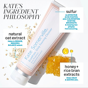 EradiKate 3% Sulfur Daily Foaming Cleanser Acne Treatment – Clinically Formulated Medicated Face Wash Balances Skin and Cleans Pores, 4 Fl Oz