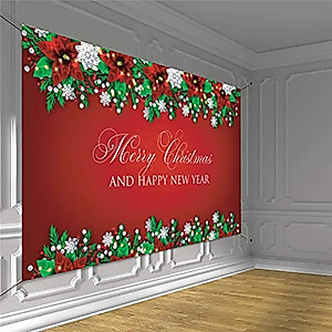 Warmshine Christmas Decoration Supplies Merry Christmas Backdrop Scene Setters Background Banner for Wall Decoration Christmas Party Decor