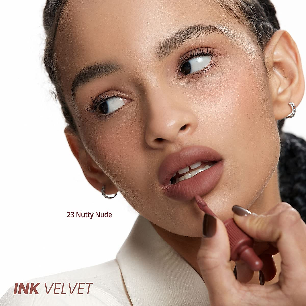 Peripera Ink the Velvet Lip Tint, High Pigment Color, Longwear, Weightless, Not Animal Tested, Gluten-Free, Paraben-Free (023 NUTTY NUDE)