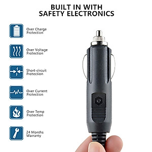 SupplySource Car Power Charger for Rocky Mountain Phantom-T Radar Detector Power Cord