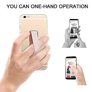 Phone Strap, CISID 4 Pcs Phone Finger Holder Back of Phone Grip with Stand Suitable for iPhone Samsung and Most Smartphones(Black Black Silver Rose Gold 4PCS)