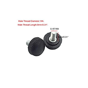 HONJIE M4 x 8mm Threaded Knurled Thumb Screw Grip Knobs Thumb Screw - (50 Pcs)