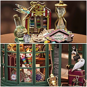 GuDoQi DIY Miniature Dollhouse Kit, Tiny House kit with Furniture, Miniature House Kit, Great Handmade Crafts Gift for Birthday Easter Day, Magic Shop