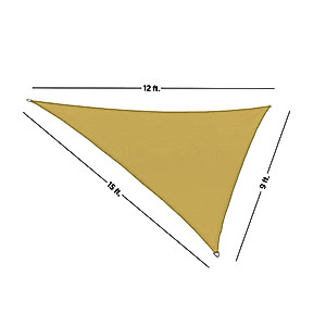 Coolaroo Coolhaven 15ft. x 12ft. x 9ft. Triangle Shade Sail Color: Sahara