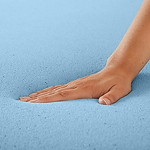 Amazon Basics Queen Mattress Topper, Cooling Gel-Infused, CertiPUR-US Certified, 2 Inches, Blue