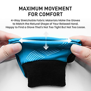 FINGER TEN Winter Running Gloves Men Ladies Women for Cold Weather with Grip Lightweight Touchscreen Warm Gloves with Headband for Walking Driving Cycling Hiking (Blue, X-Large)