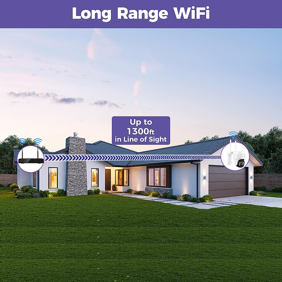 [Auto-Track & 10X Zoom] XMARTO 10CH WiFi 6 HD PTZ Security Camera System Wireless Outdoor/Indoor, Dual-WiFi 4K NVR with 8X Rotate 6MP Home Cams, 1TB HDD (Plug-in 24/7 Surveillance, WiFi-Relay)