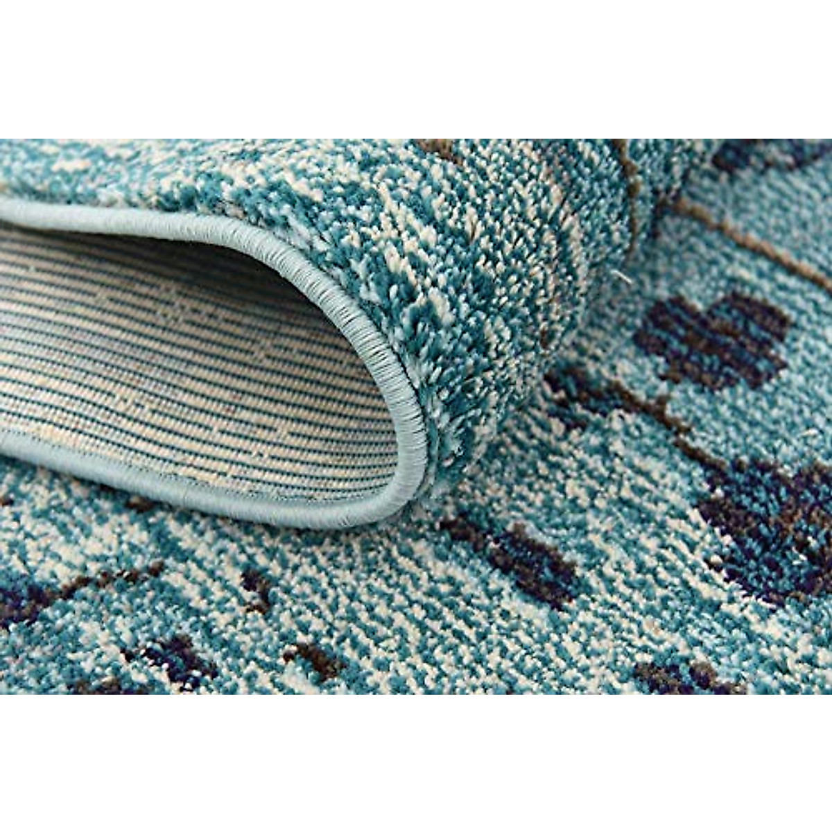 Unique Loom Medici Collection Vintage Botanical Traditional Light Blue Square Rug (8' 0 x 8' 0)