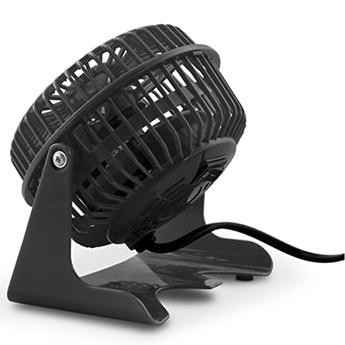 Air Monster 4 Inch Personal Desk Fan Quiet, Personal Fan, Table Fan, Tabletop Fan, Plug in Fan with 1 Speed Setting, Adjustable Tilt, ETL, Black