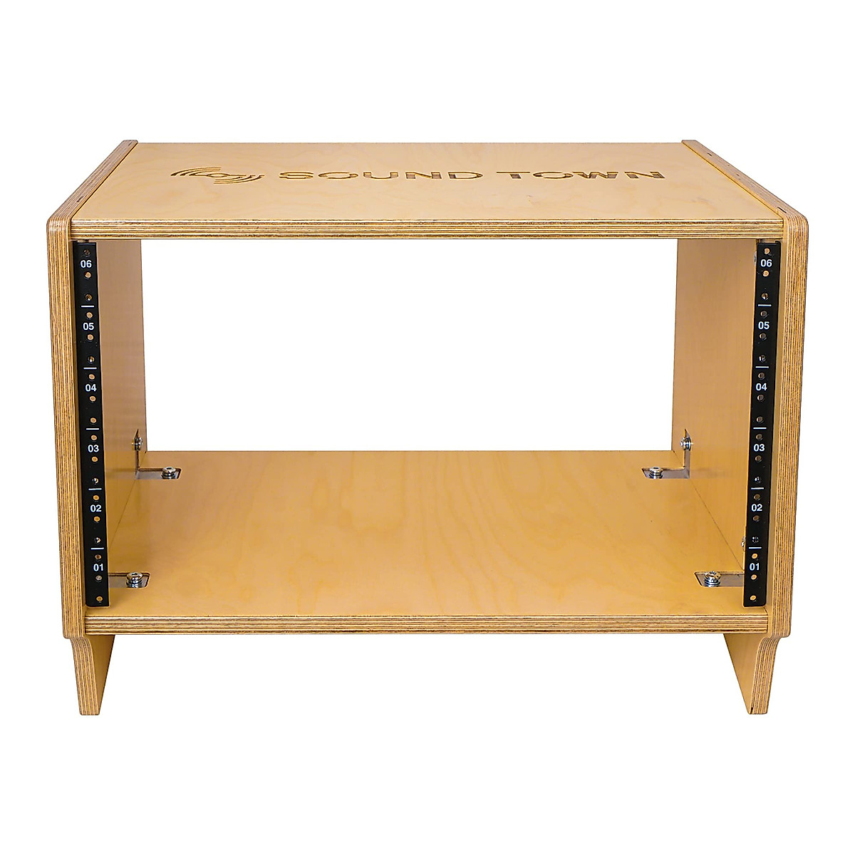 Sound Town 6U Space Baltic Birch Plywood Angled Desktop Turret Studio Equipment Rack (SDRK-6SL)