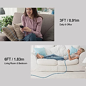 Amaitree USB C to USB C Cable, 3Pack(3/6/6Ft) 60W Nylon Braided Fast Charge USB C Cable, Compatible iPhone 15/15 Pro/15 Plus/15Pro Max, Samsung Galaxy S23, iPad Pro 2021, iPad Air 4, MacBook Pro 2020