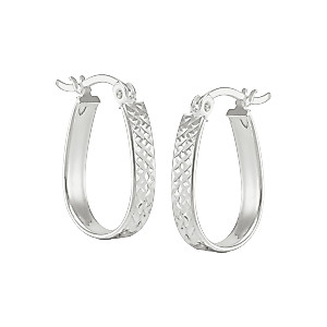 Silpada 'Ovalline' Textured Hoop Earrings in Sterling Silver