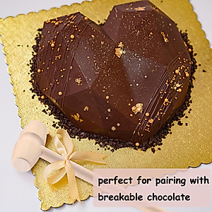 24 Pcs Mini Wooden Hammer for Chocolate Breakable Heart, Seafood Shellfish Crab Lobster Cracking Tool, Small Solid Hardwood Mallet, Craft Tool, Party Game Props